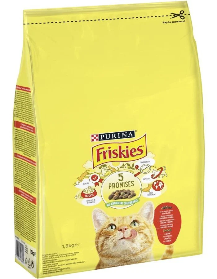 FRISKIES Briketi za mačke Adult Govedina, Piletina i Povrće