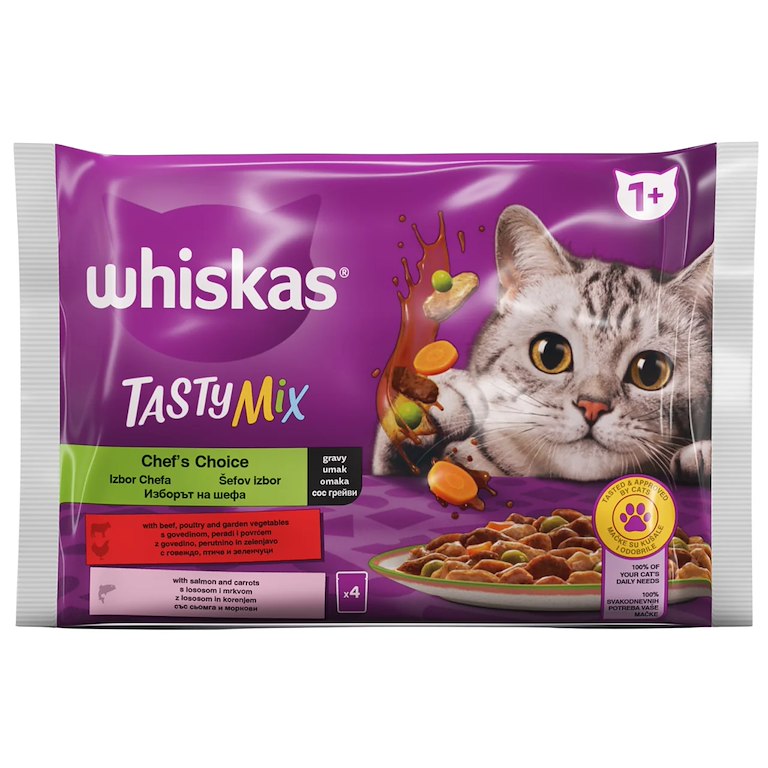 WHISKAS TastyMix Multipack za mačke Adult Izbor kuvara, 4x85g