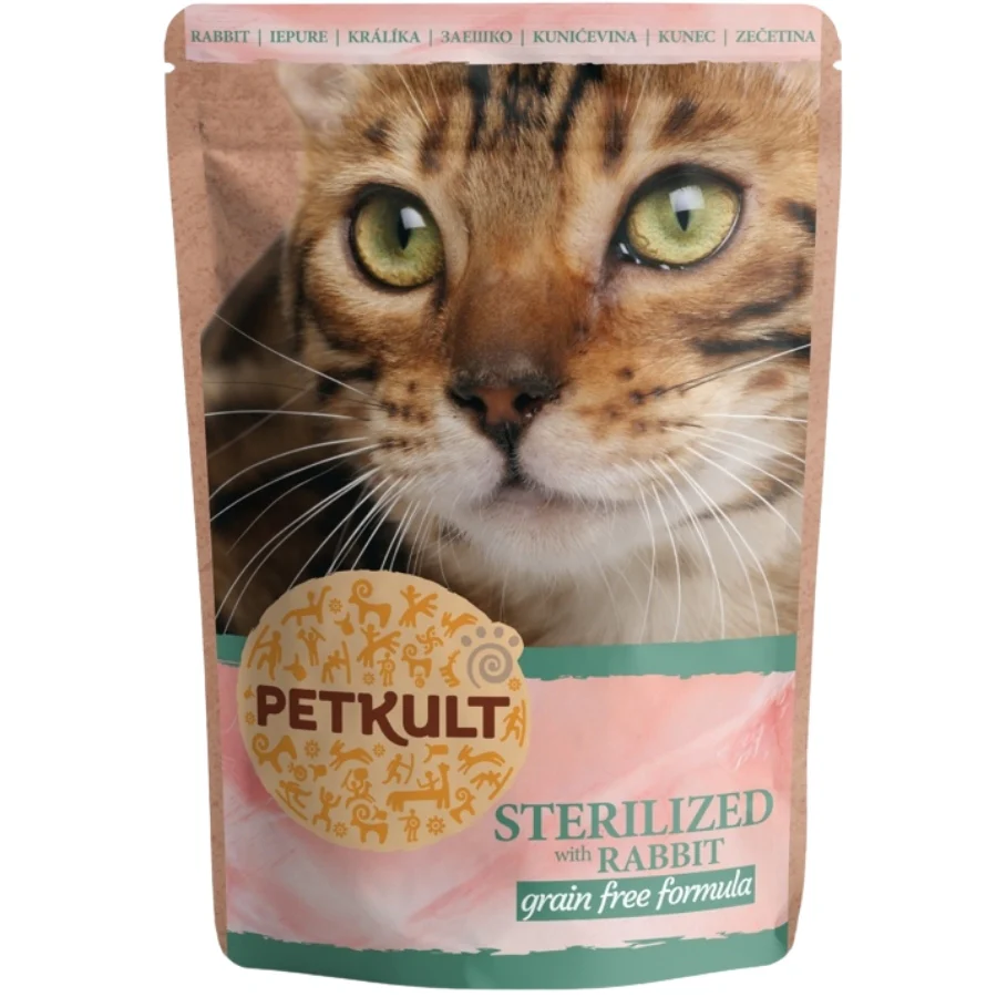 PETKULT kesica s mesnim komadićima, Sterilized zečetina, bez žitarica, 100g