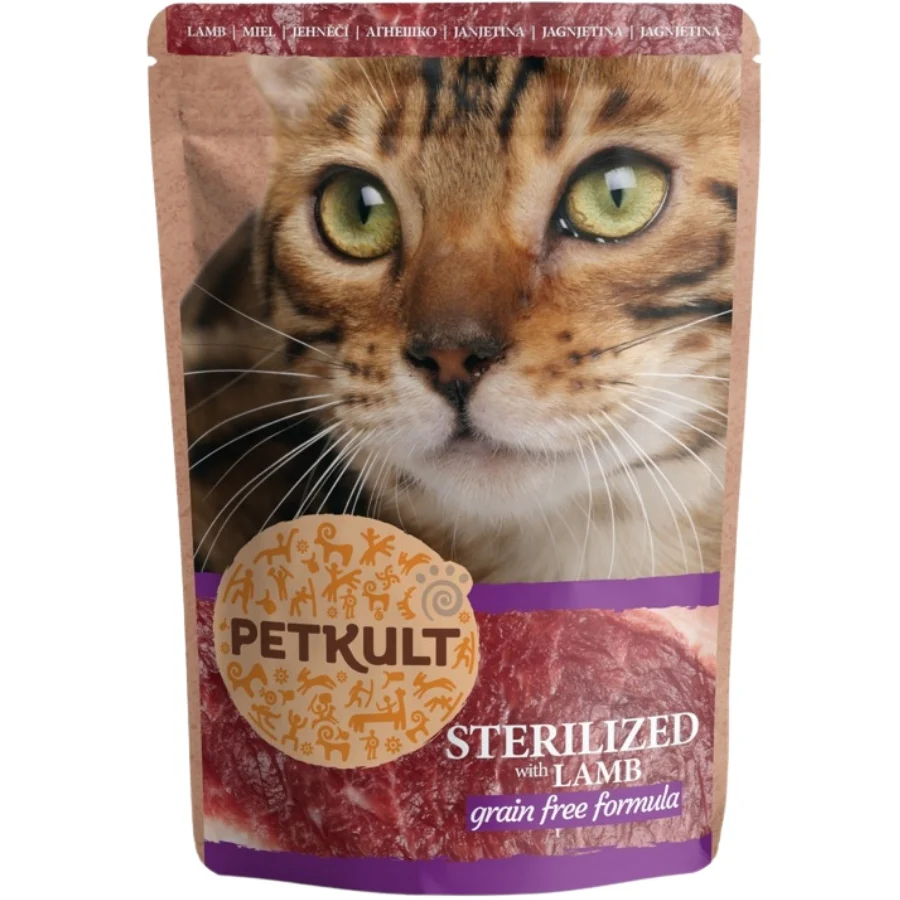 PETKULT kesica s mesnim komadićima, Sterilized jagnjetina, bez žitarica, 100g
