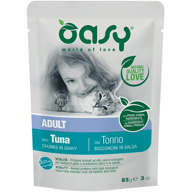 OASY Kesica za mačke, komadići u sosu s Tunjevinom, 85g