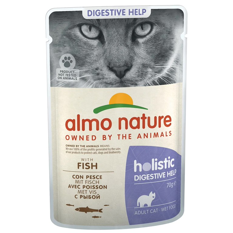 ALMO NATURE Holistic kesica za mačke Digestive, Riba, 70g