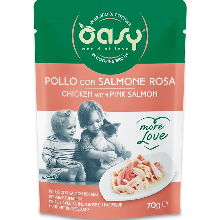 OASY More Love Kesica za mačke Fileti piletine sa lososom, 70g