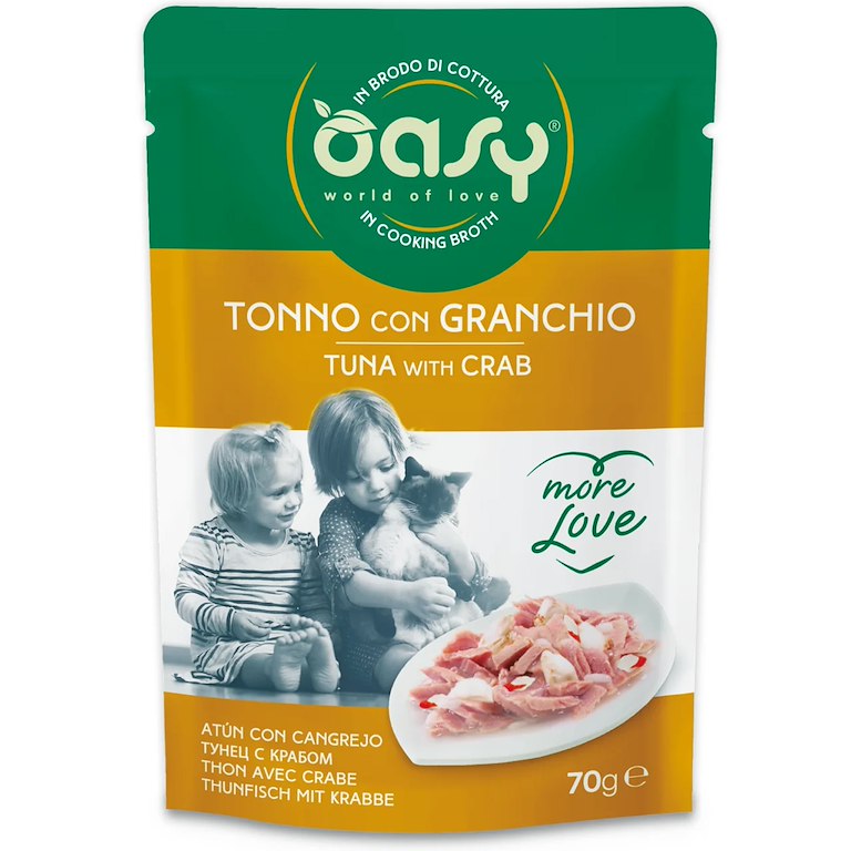 OASY More Love Kesica za mačke Fileti tune s krabom, 70g