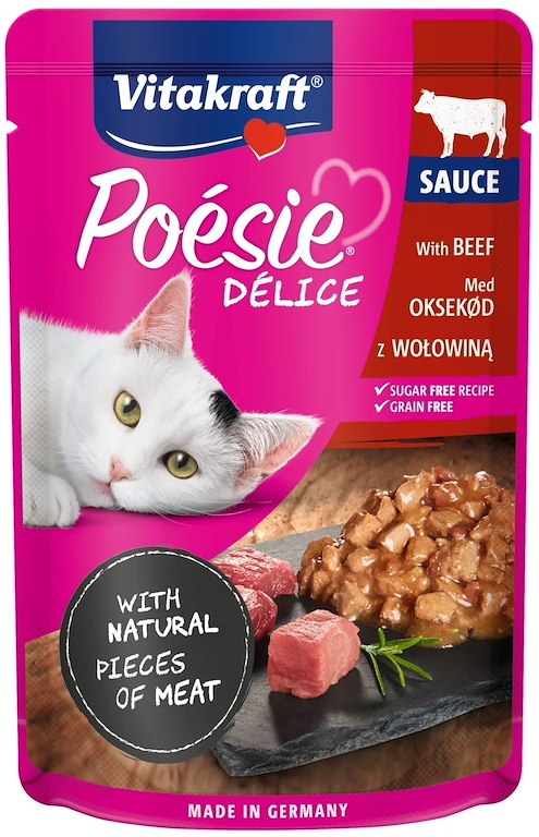 VITAKRAFT Posie Dlice, govedina u sočnom sosu, za mačke, 85g