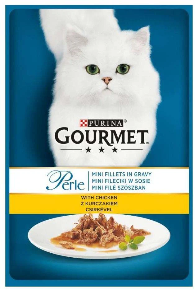 GOURMET Perle Kesica za mačke Piletina, mini fileti u sosu 85g