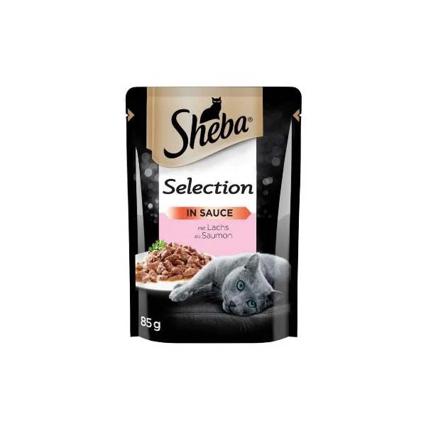 SHEBA Selection Kesica za mačke Losos, komadići u sosu, 85g