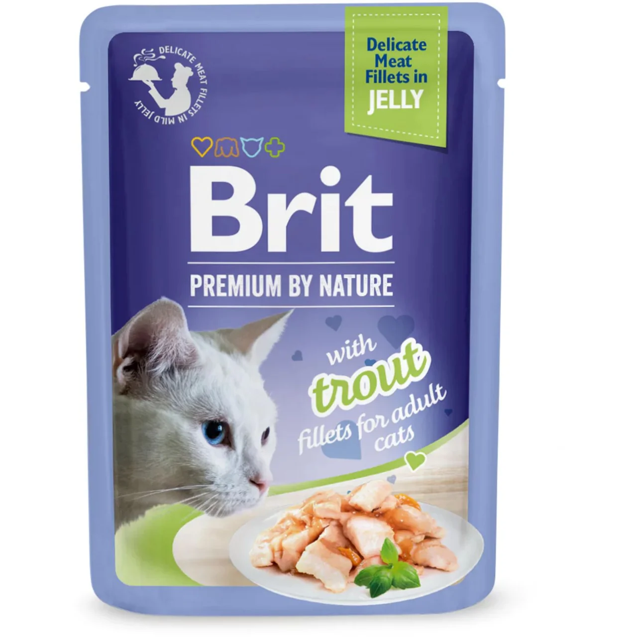 BRIT PREMIUM kesica, nežni fileti u želeu s pastrmkom, 85g