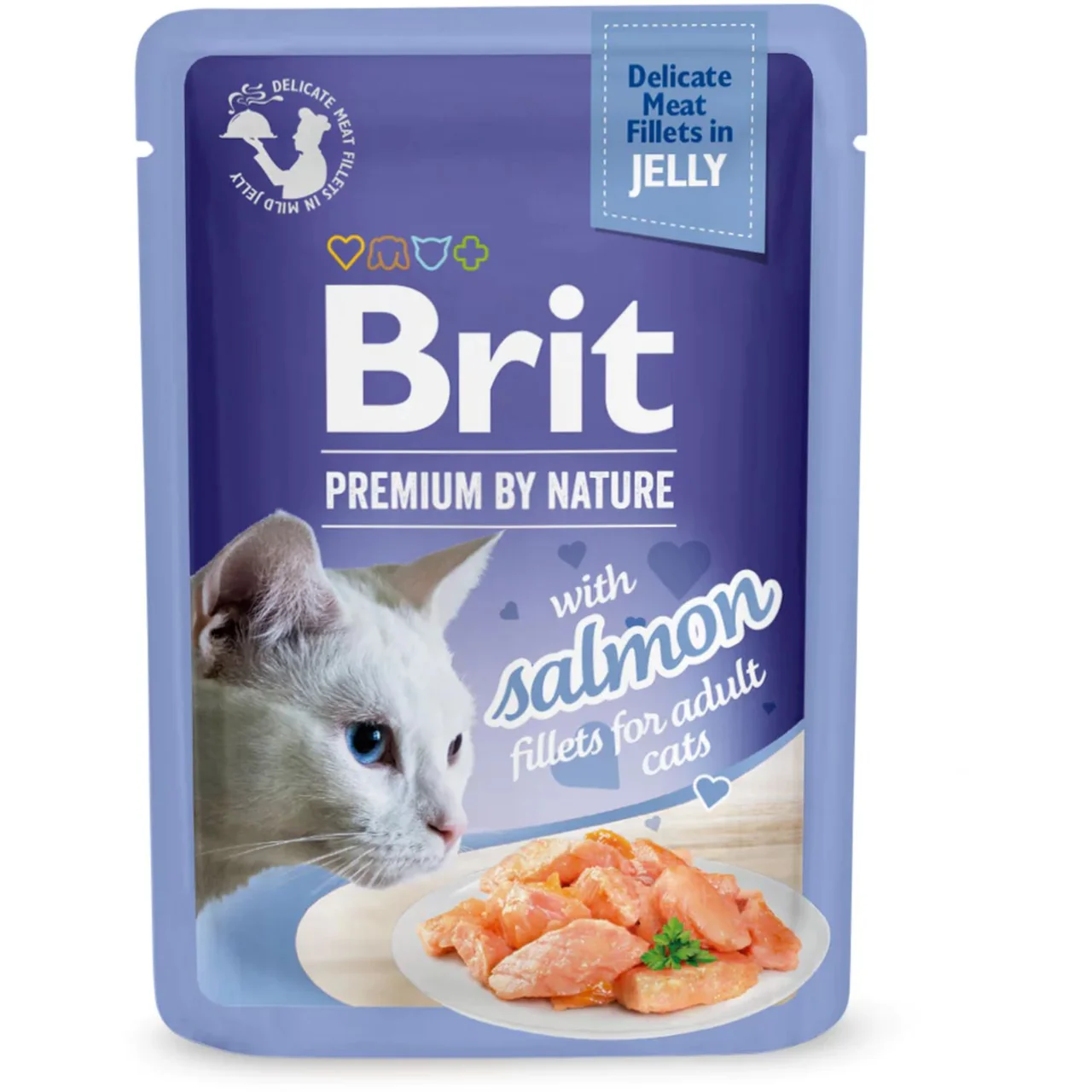 BRIT PREMIUM kesica, nežni fileti u želeu s lososom, 85g