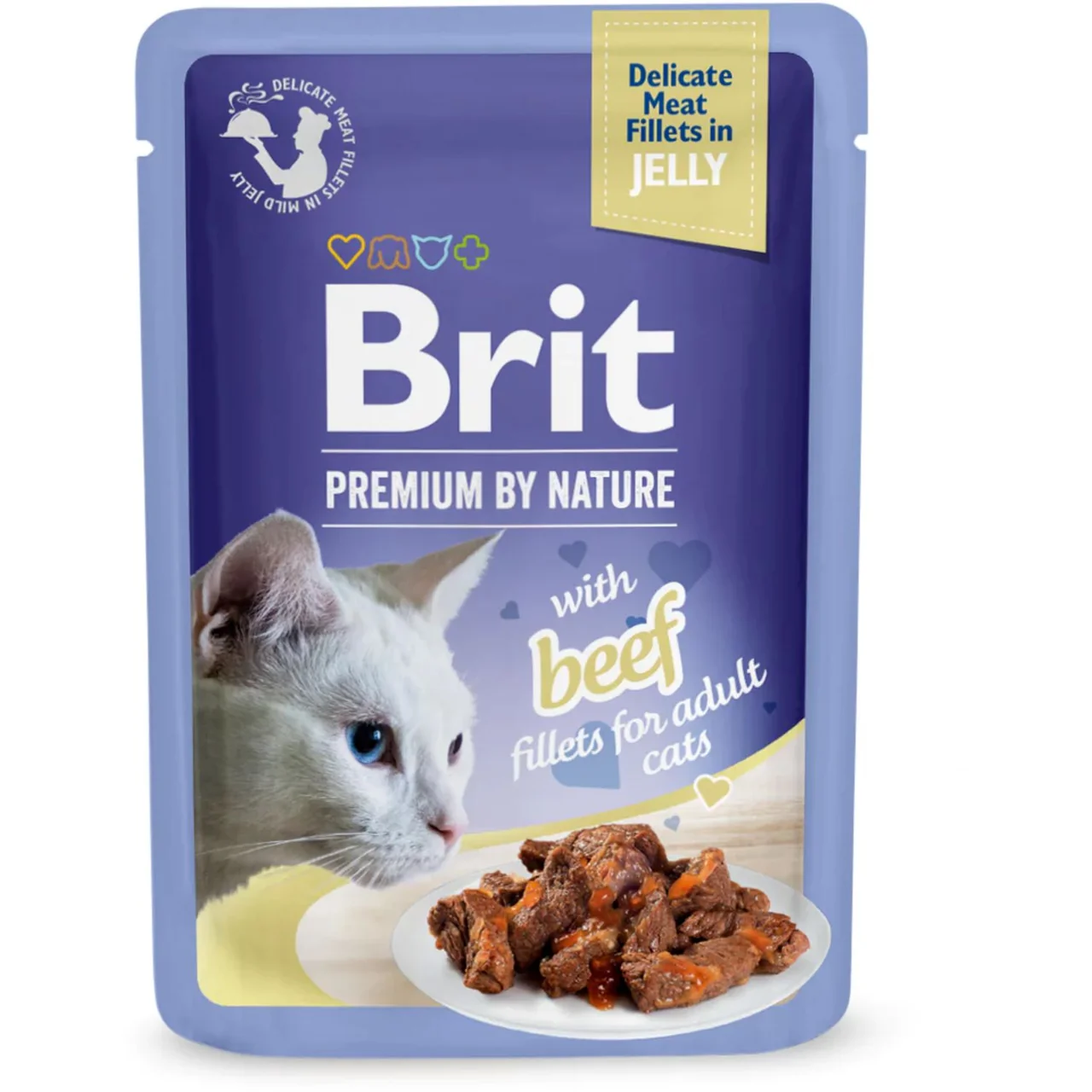 BRIT PREMIUM kesica, nežni fileti u sosu s govedinom, 85g