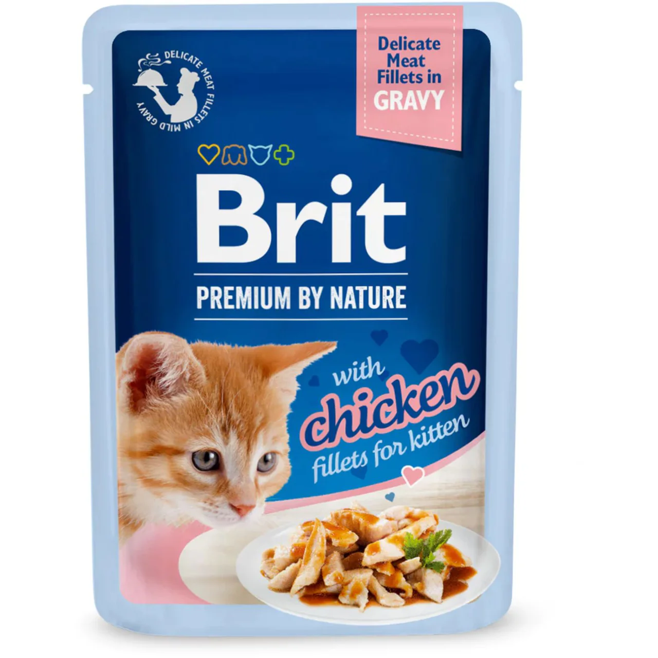 BRIT PREMIUM kesica, nežni fileti u sosu KITTEN, s piletinom, 85g