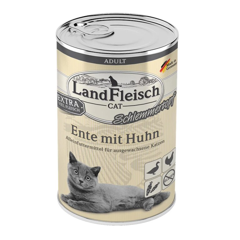 LANDFLEISCH Pačetina s piletinom u pašteti, za mačke, 400g