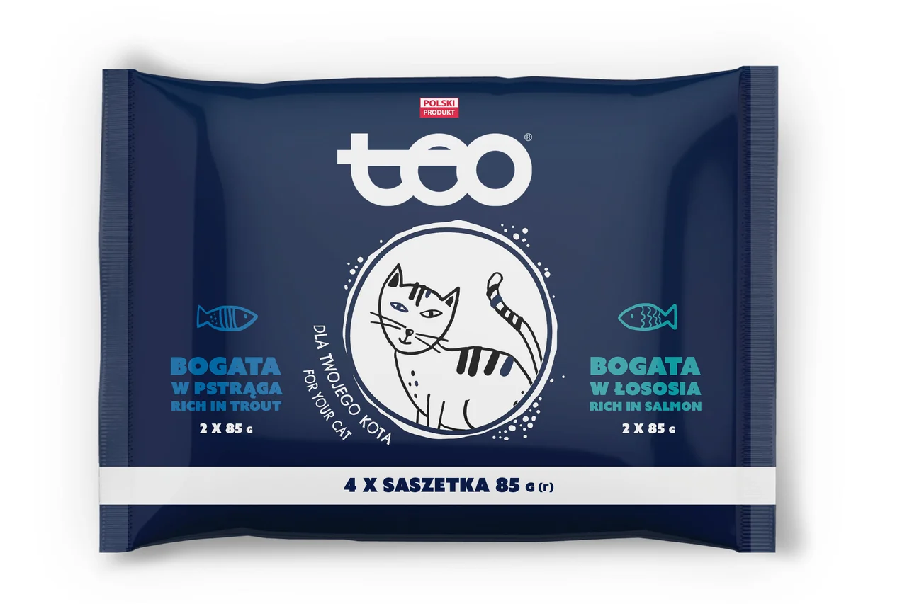 TEO Multipak za mačke 2x s lososom i 2x s pastrmkom, 4x85g