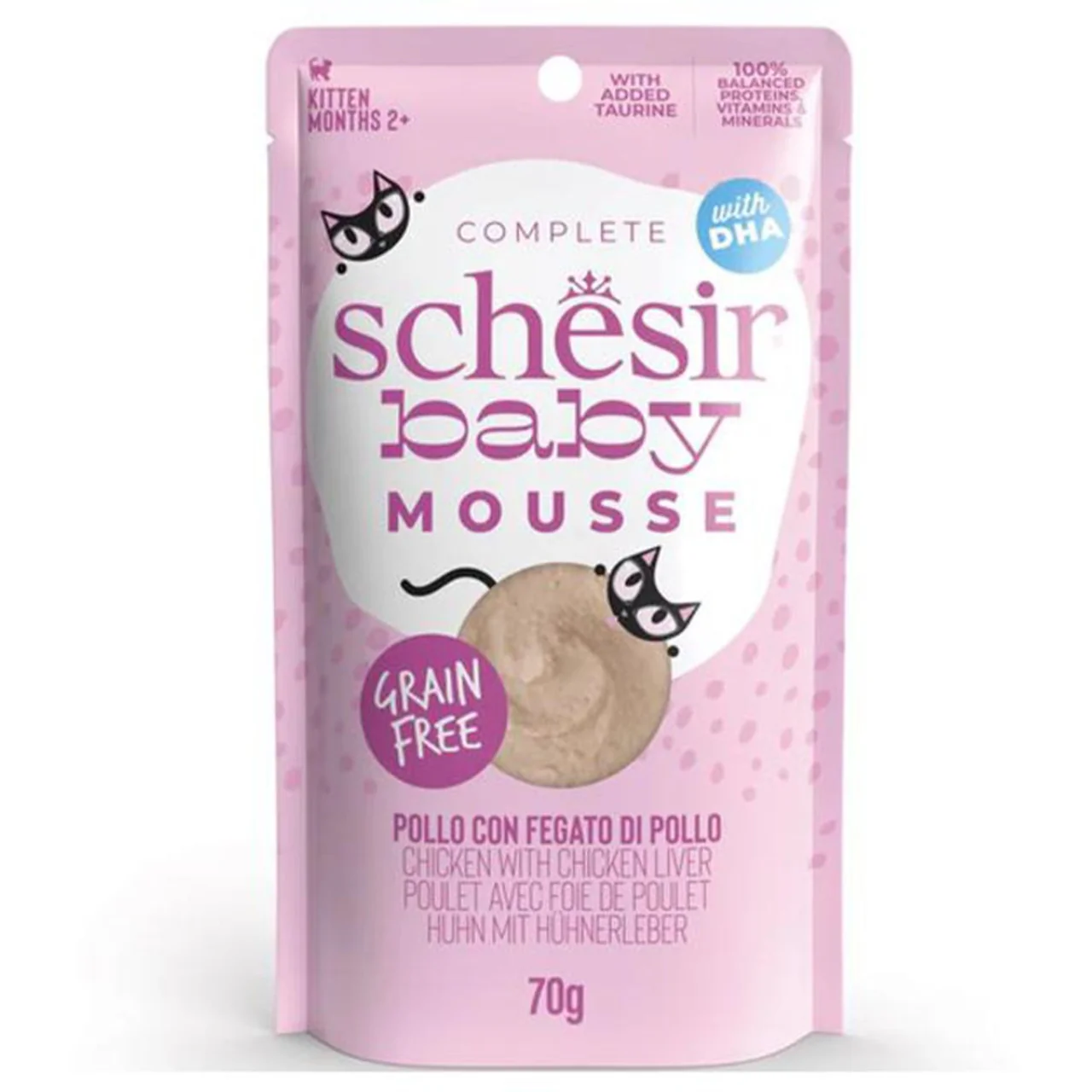 SCHESIR Baby Mousse za mačiće KITTEN s piletinom, 70g