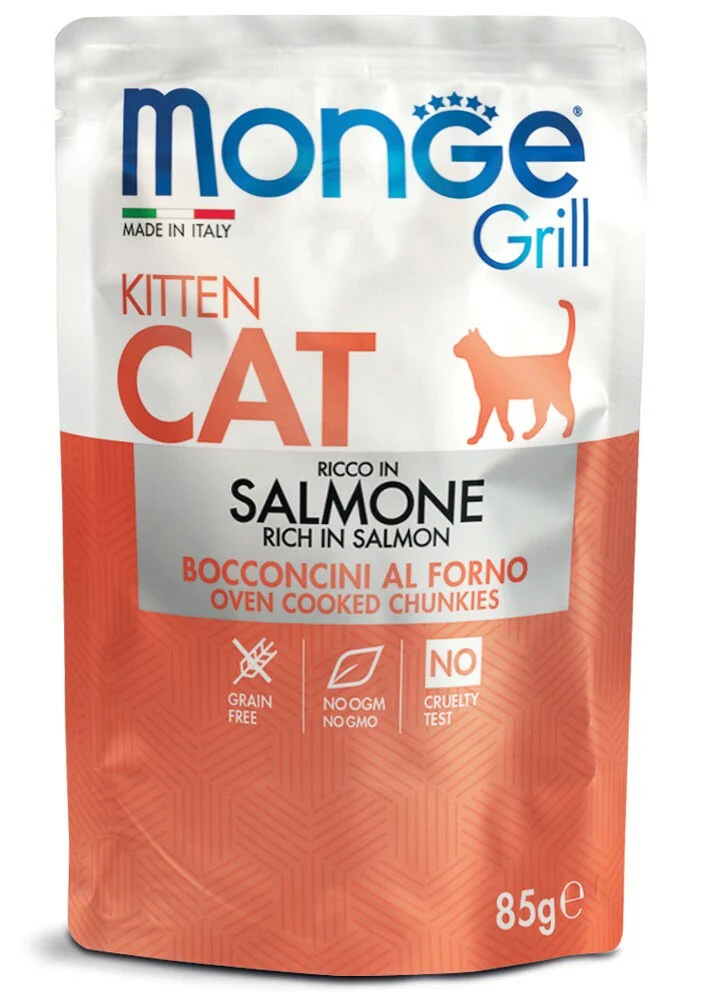 MONGE Grill Sos za mačiće KITTEN, s lososom, 85g