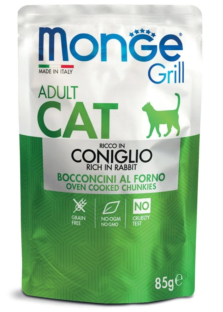 MONGE Grill Sos za odrasle mačke, sa zečetinom, 85g