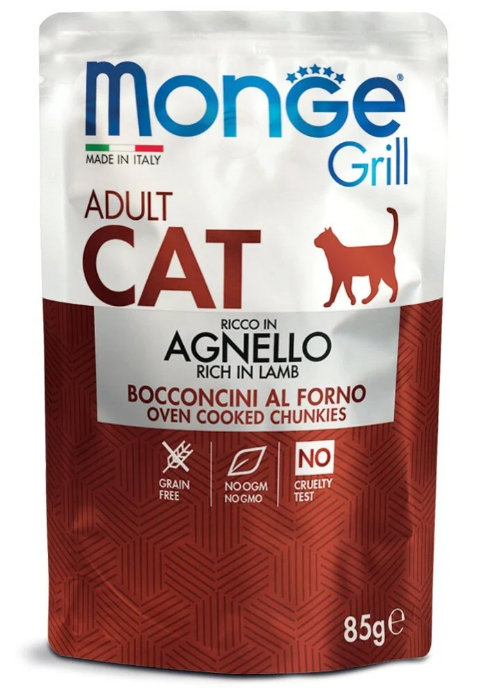 MONGE Grill Sos za odrasle mačke, s jagnjetinom, 85g