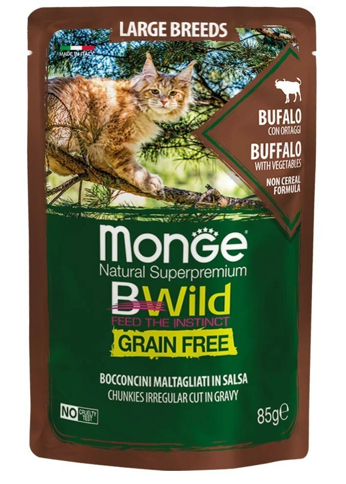 BWILD Sos za odrasle mačke, Bivo s povrćem, 85g