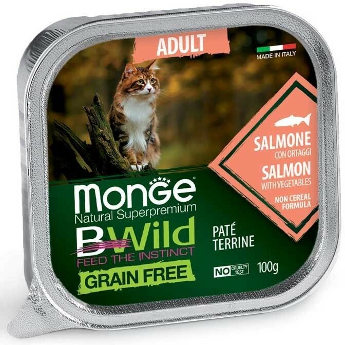 BWILDPašteta za odrasle mačke, losos i povrće, 100g
