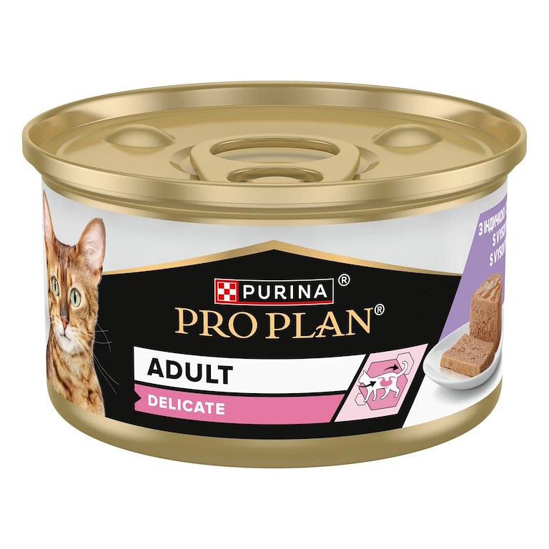 PRO PLAN Cat Mousse Delicate, s ćuretinom, 85g