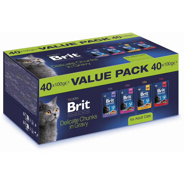 BRIT Nature mačke value pak za odrasle mačke 40 kom