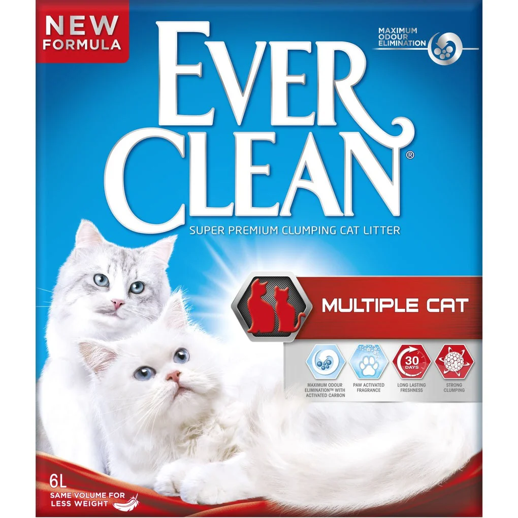 EVER CLEAN MultipleCat Paws gudvajući mineralni posip za mačke, s mirisom, 10L