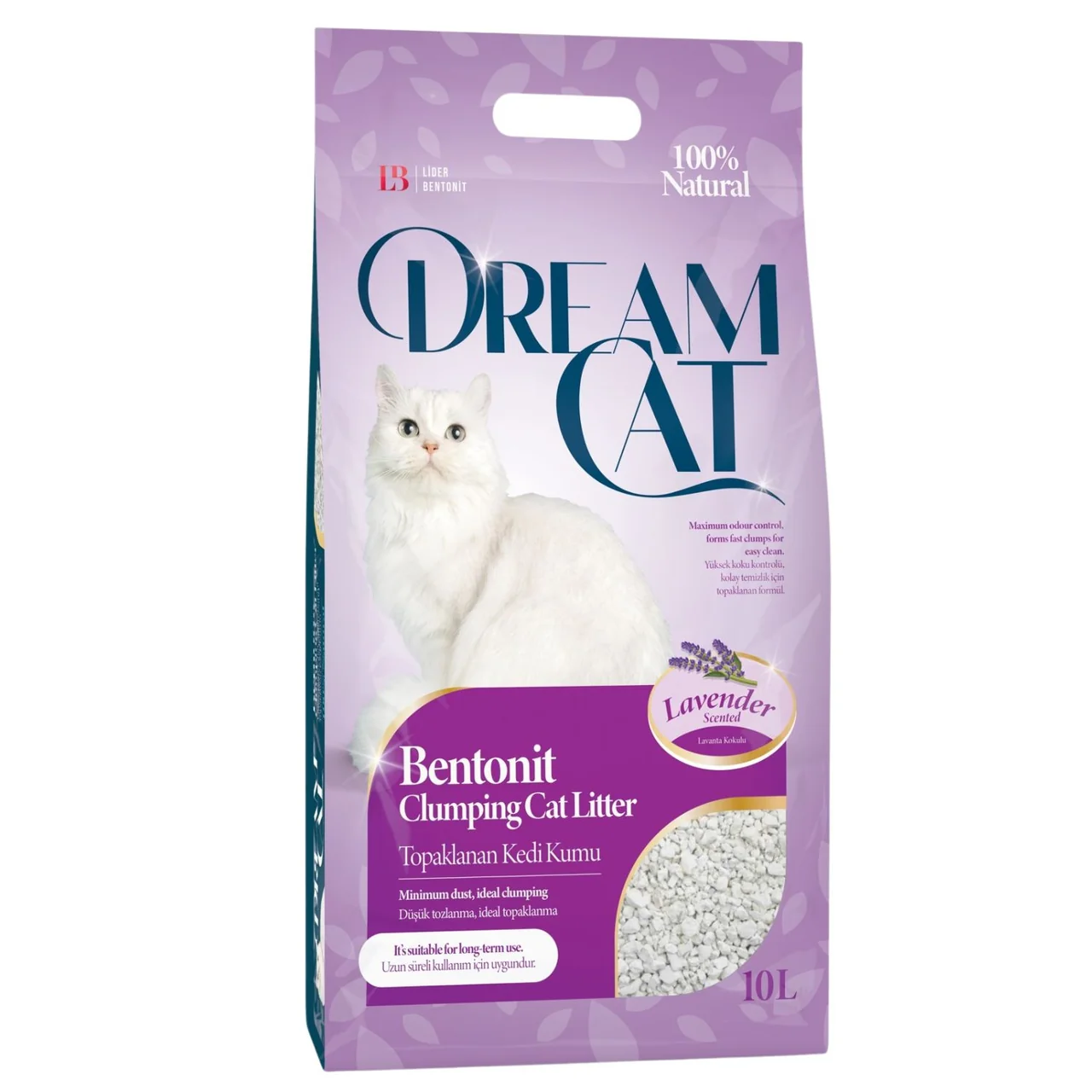 DREAM CAT Lavander grudvajući mineralni posip za mačke, s mirisom, 10L