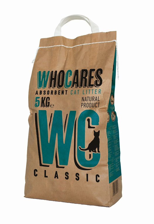 WHO CARES Classic Natural upijajući mineralni posip za mačke, bez mirisa, 5kg