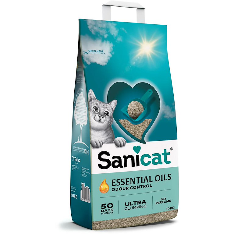 SANICAT Essential oil bez mirisa, beli bentonite 10KG