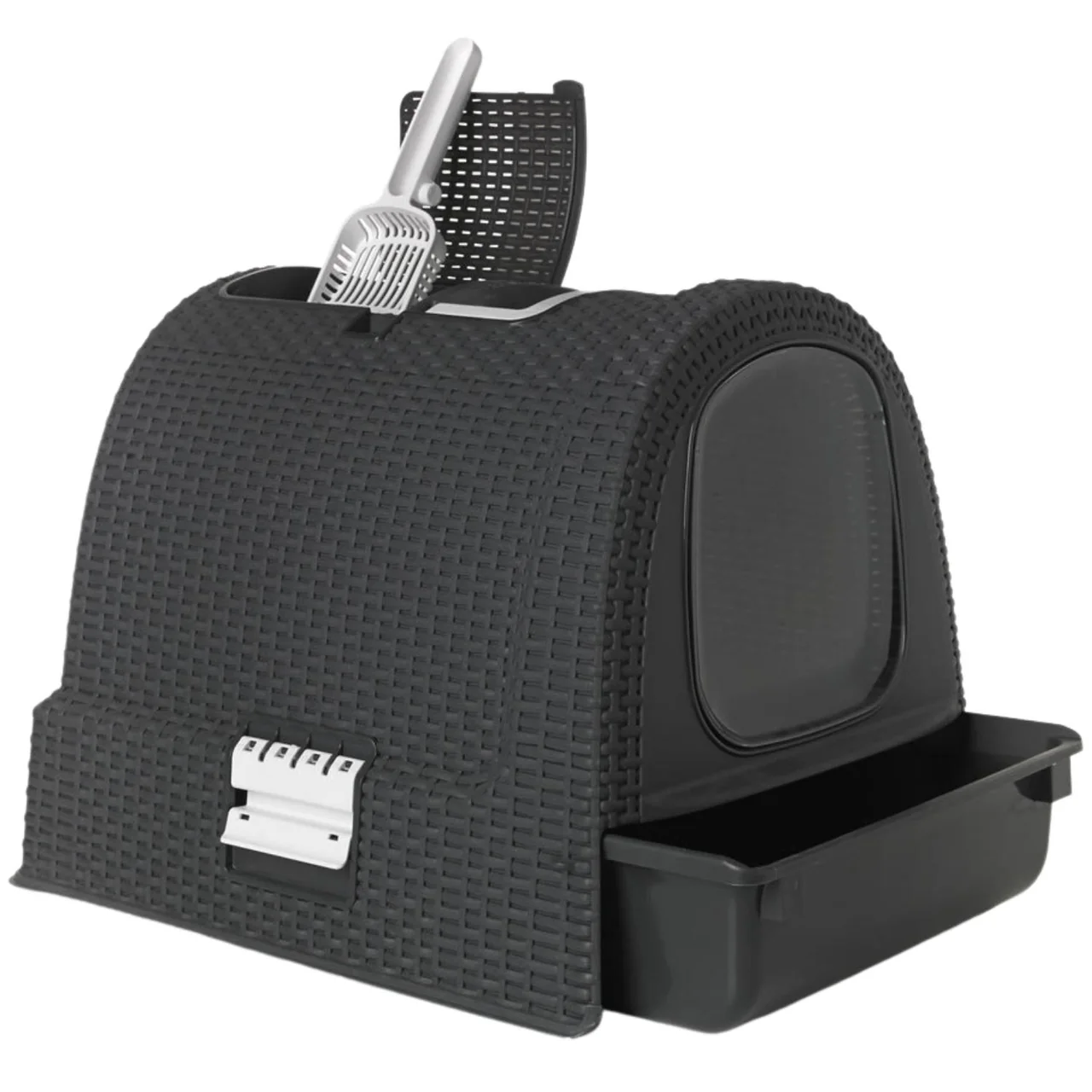 CURVER WC za mačke zatvoreni s lopaticom PetLife Rattan