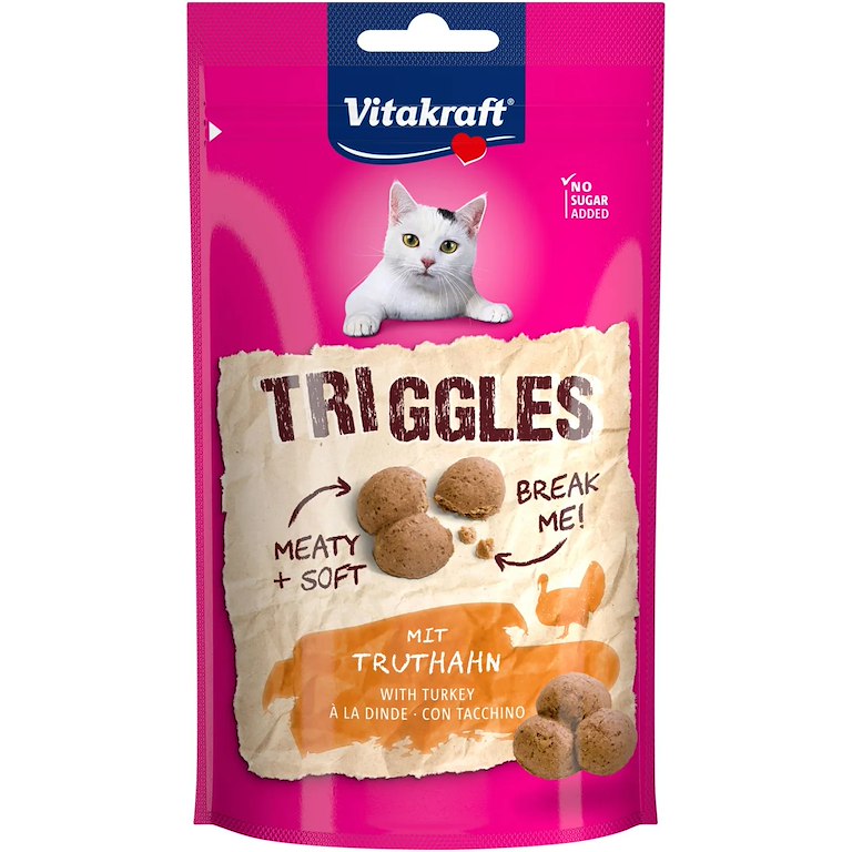 VITAKRAFT Triggles, mekana poslastica s ćuretinom, za mačke, 40g