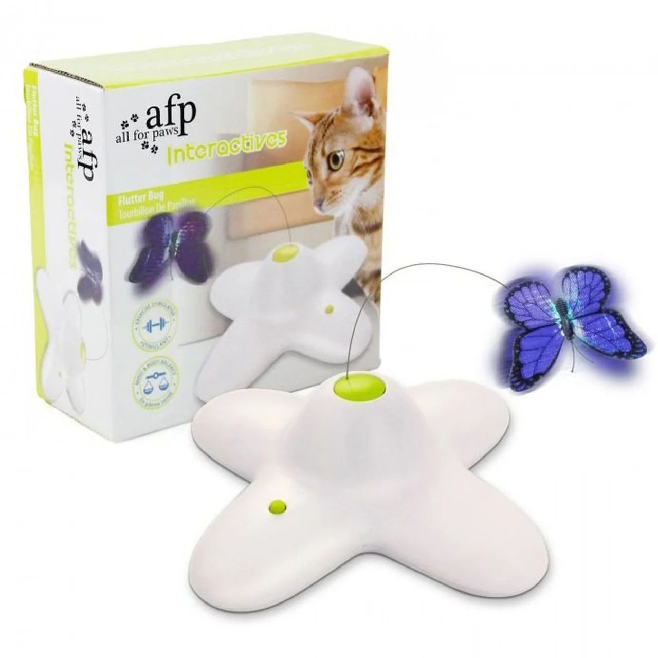 ALL4PAWS Interactive Igračka za mačke Leptir, plastična, 25x25x8cm