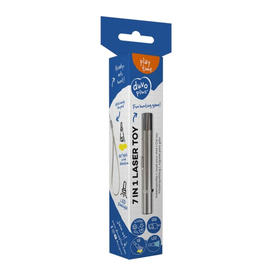 DUVO+ Igračka za mačke Laser 7u1, LED Pokazivač i UV detektor