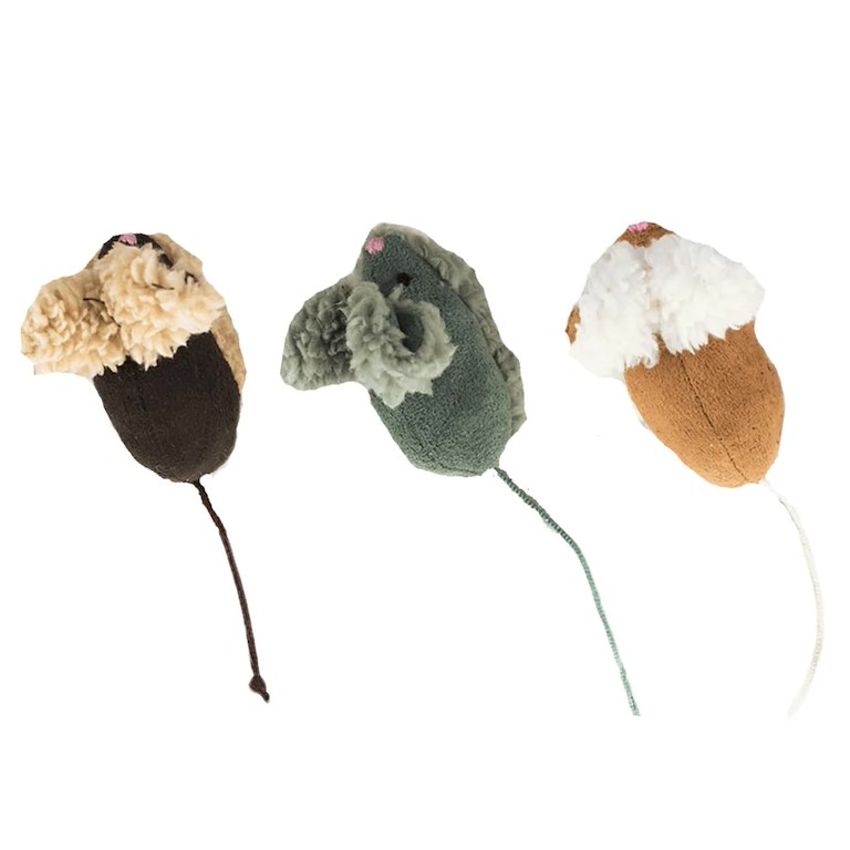 ALL4PAWS LambsWool Igračka za mačke Miš Snežni, Catnip, 5cm, raznih boja
