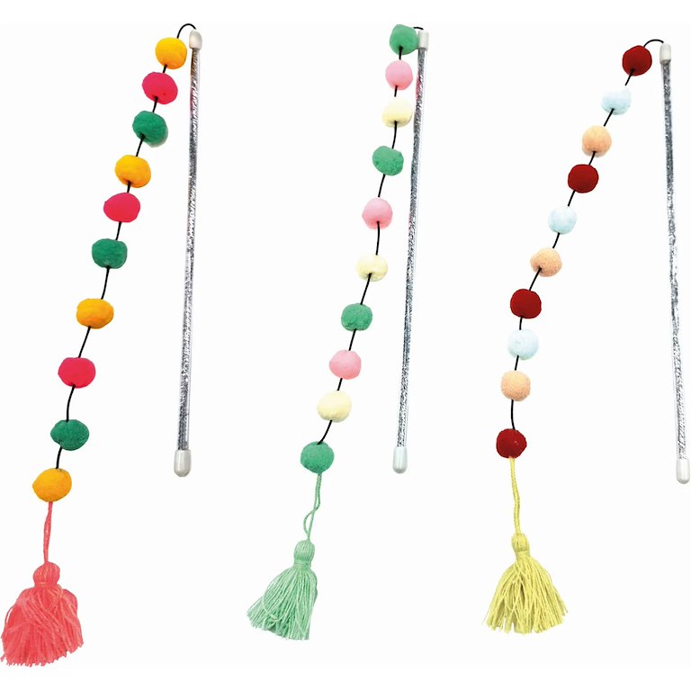 CROCI Igračka za mačke Mahalica Pole Pompom 35cm