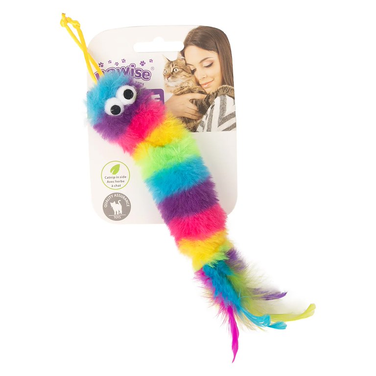 PAWISE Igračka za mačke Duga Crv, tekstilna, 18cm