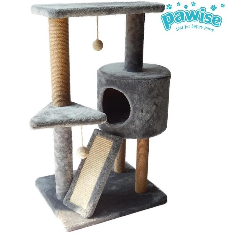 PAWISE Grebalica za mače Stratch and Rest, Siva, 53x31x46cm