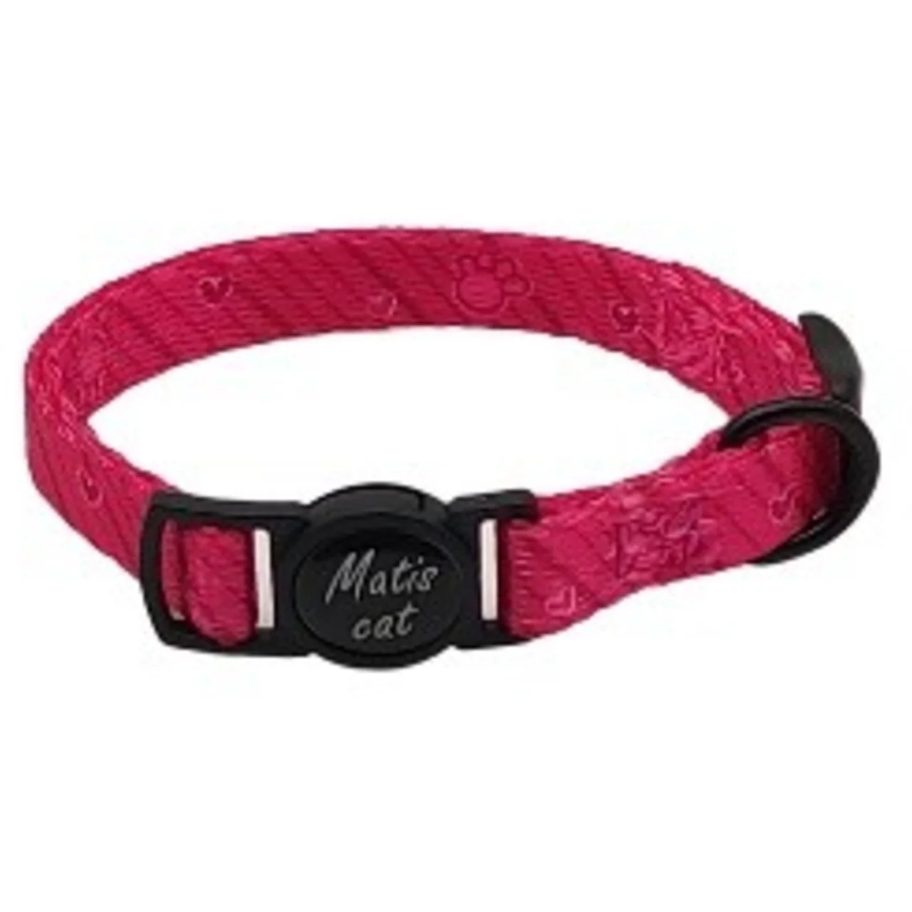 MATIS Ogrlica za mačke sa sigurnosnom kopčom, roze, srca, 1cm/18-26cm