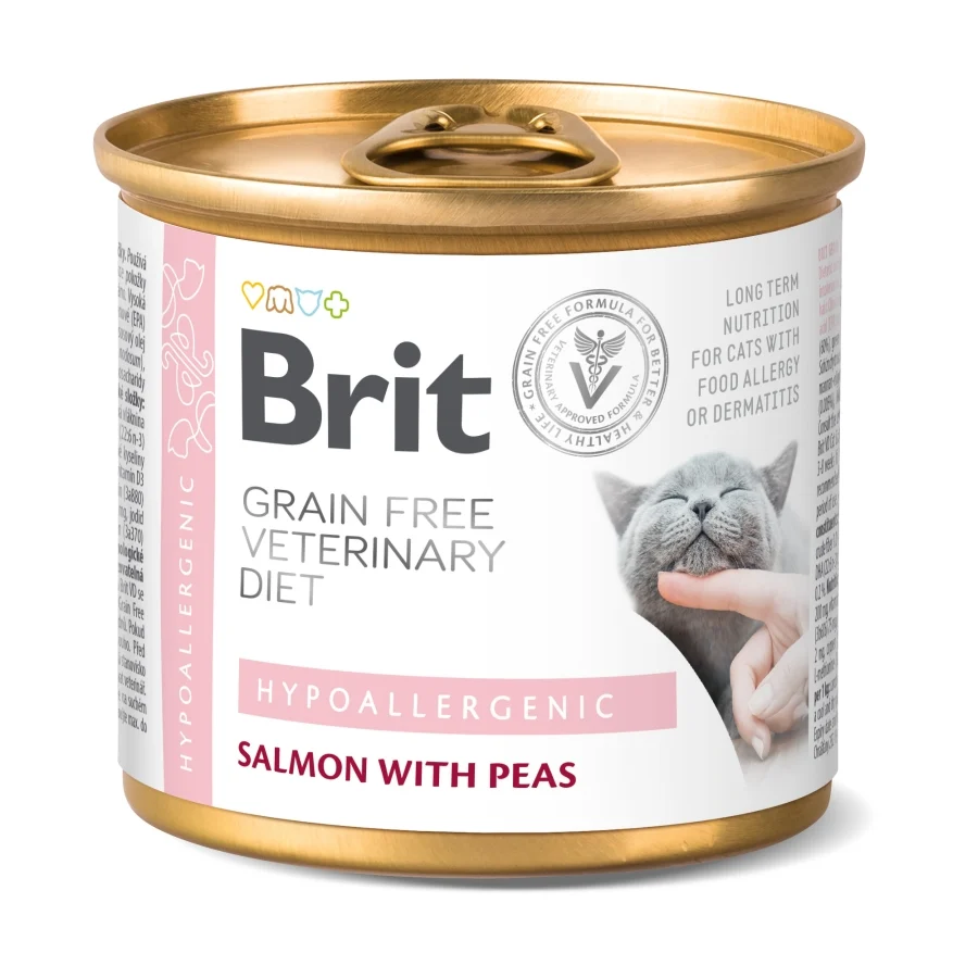 BRIT VD Cat Hypoallergenic, kod alergija na hranu, bez žitarica, 200g