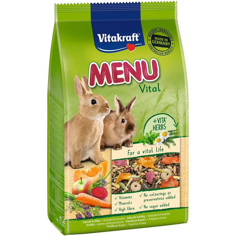 VITAKRAFT Menu potpuna hrana za patuljaste kuniće, mešavina voća i povrća, 1kg