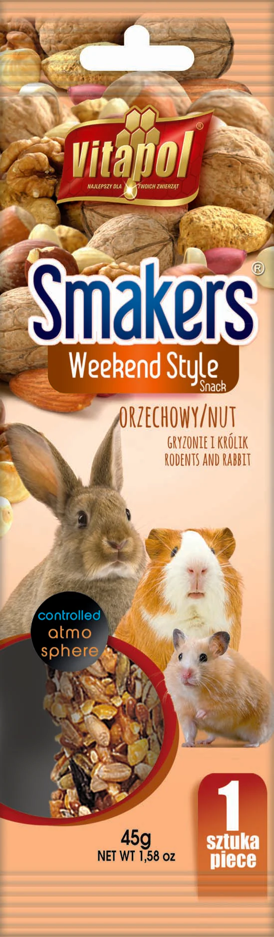 VITAPOL Smakers Weekend Štapići za glodare Jezgrasto voće 1kom, 45g