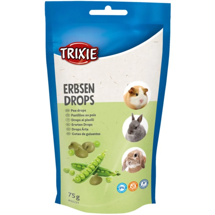 TRIXIE Poslastica za glodare Mini Drops, Grašak, 75g