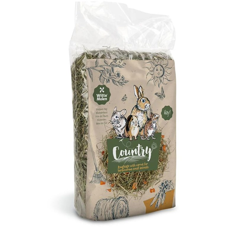 WITTE MOLEN Country Seno za glodare, s šargarepom, 500g