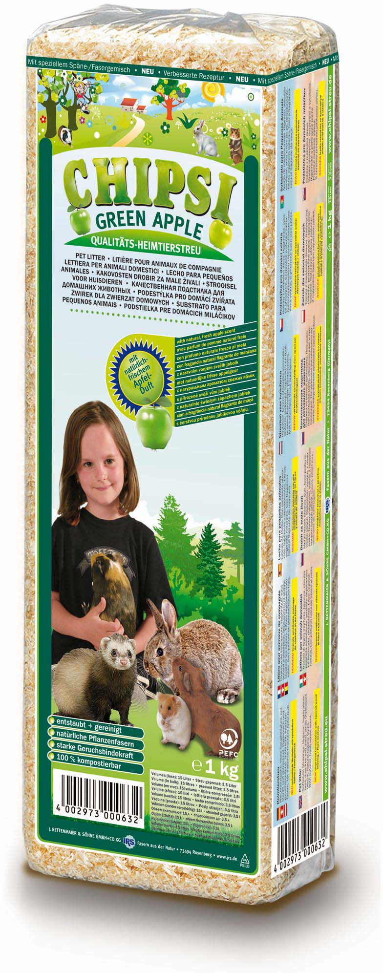 CHIPSI Piljevina za glodare Green Apple s Jabukom 3,2kg