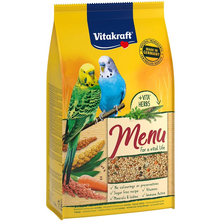 VITAKRAFT Menu potpuna hrana za tigrice, mešavina semenki i žitarica, 1kg