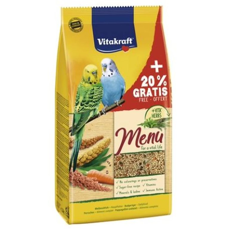 VITAKRAFT Menu kompletna hana za papagaje, mešavina semenki, 1kg + 20% gratis