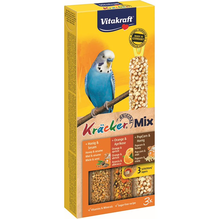 VITAKRAFT Krcker hrskavi štapići za tigrice, mix voća i povrća, 3kom 80g