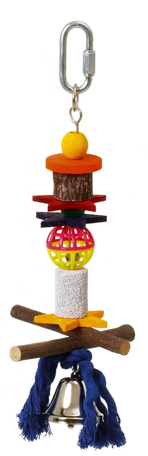 FLAMINGO Igračka za ptice LavaWood sa zvoncem 21cm
