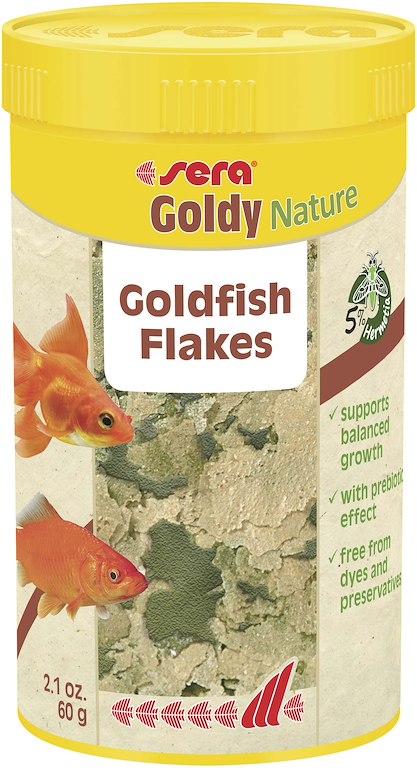 SERA Goldy Nature hrana za zlatne ribice sa spirulinom u listićima