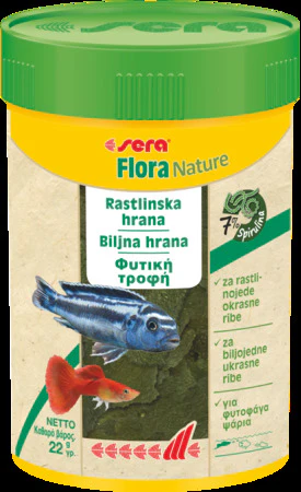 SERA Flora Nature Veggie hrana za ukrasne ribice biljojede u listićima 22g/100ml